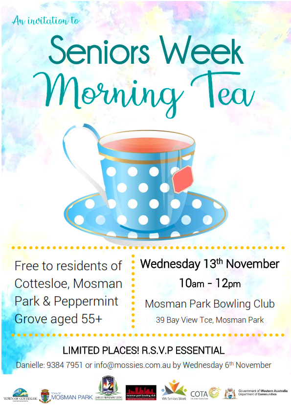 Seniors Week Morning Tea » Town of Cottesloe